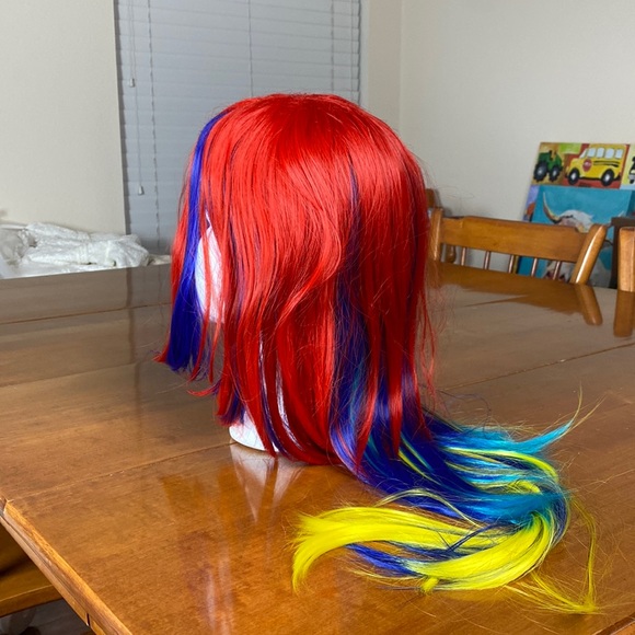 Accessories | Layered Rainbow Multi Color Wig Purple Blue Pink Green ...